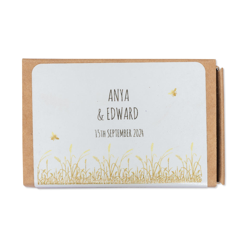Gold Bee Personalised Seedball Box favours – Macmillan Cancer Support Shop