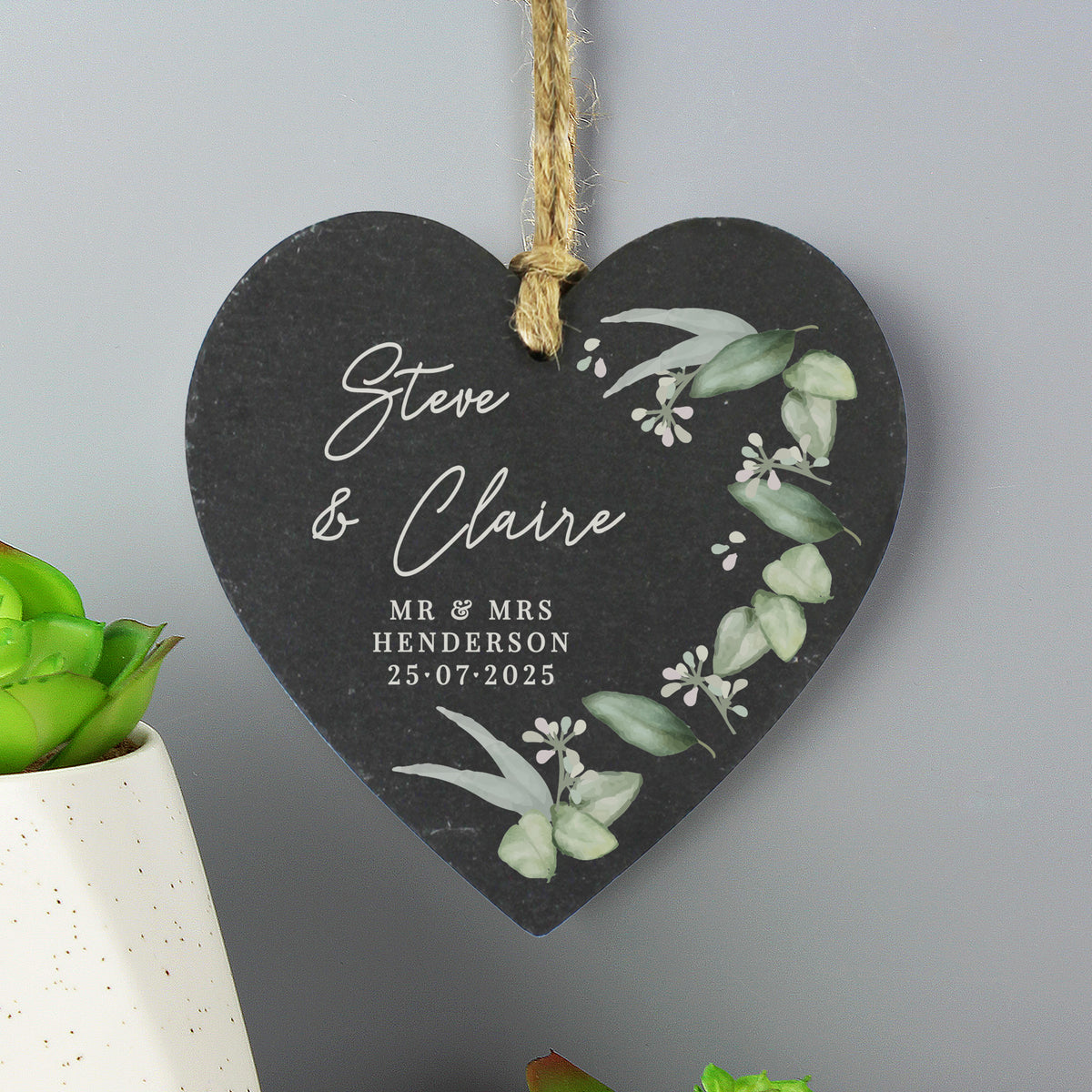 Personalised botanical slate heart decoration – Macmillan Cancer ...