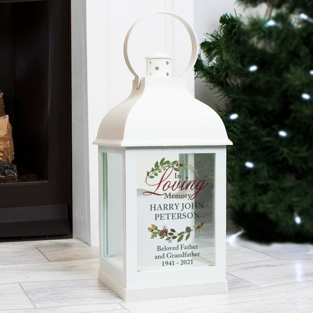 Personalised In Loving Memory white lantern – Macmillan Cancer Support Shop