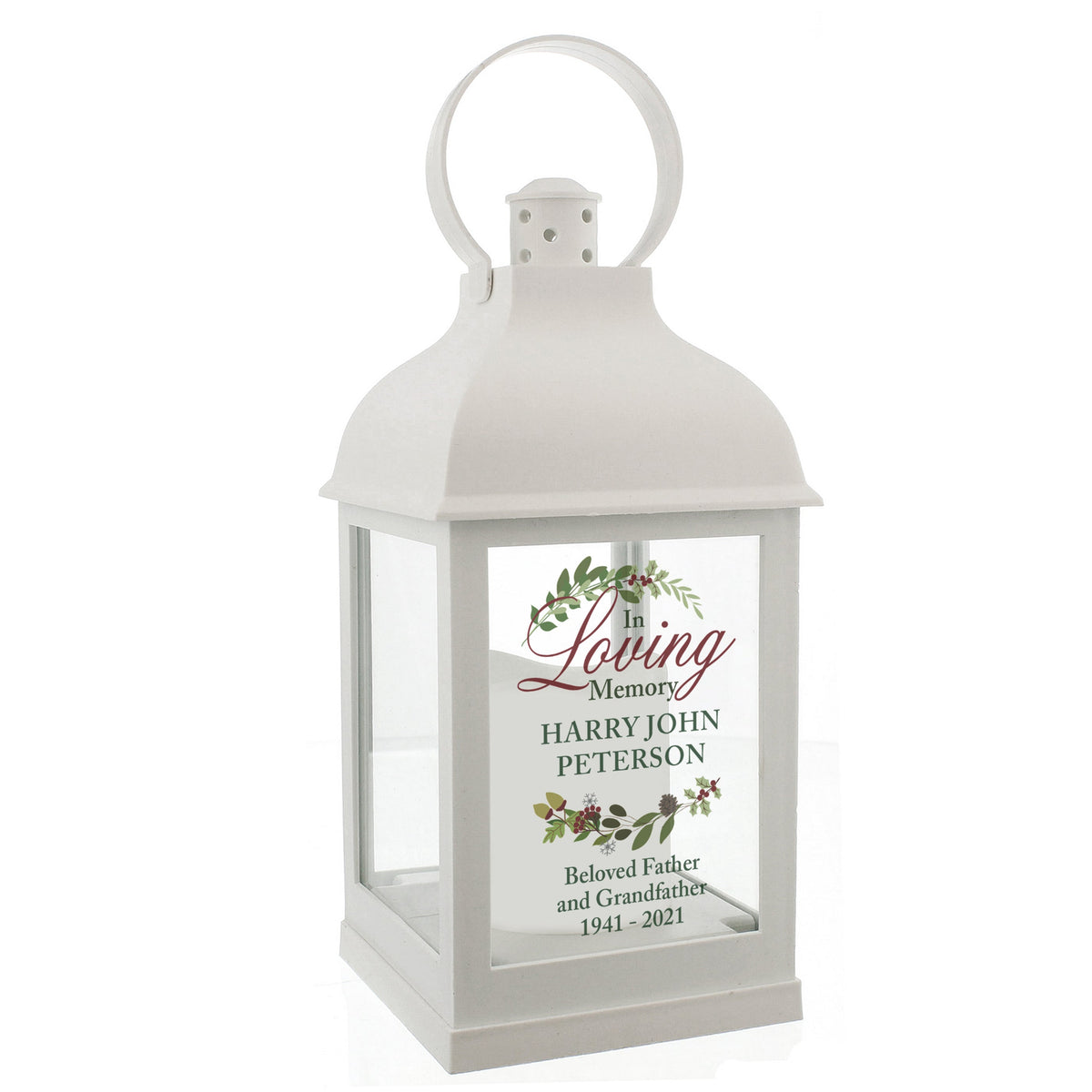 Personalised In Loving Memory white lantern – Macmillan Cancer Support Shop