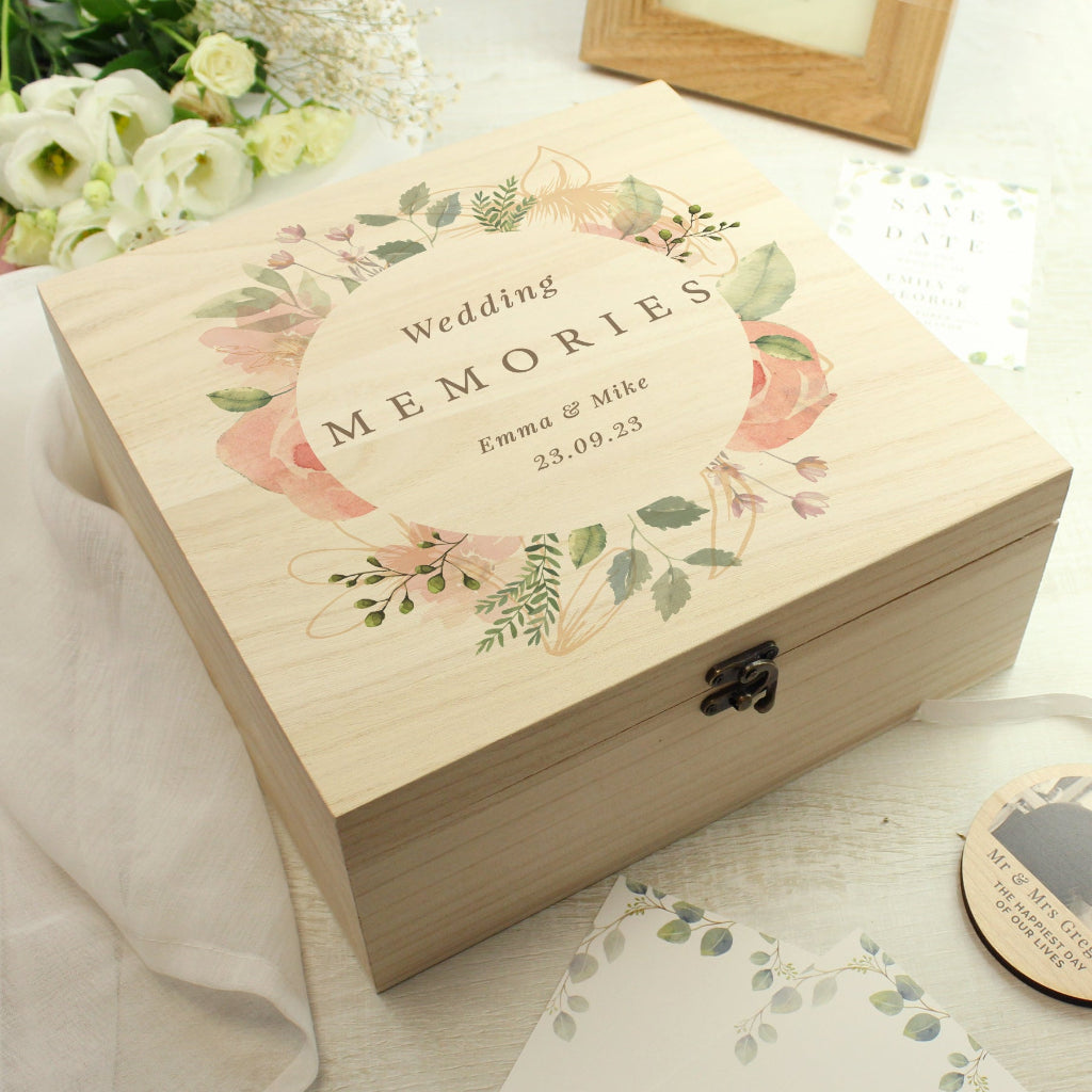 Personalised floral watercolour Wooden keepsake box – Macmillan Cancer ...