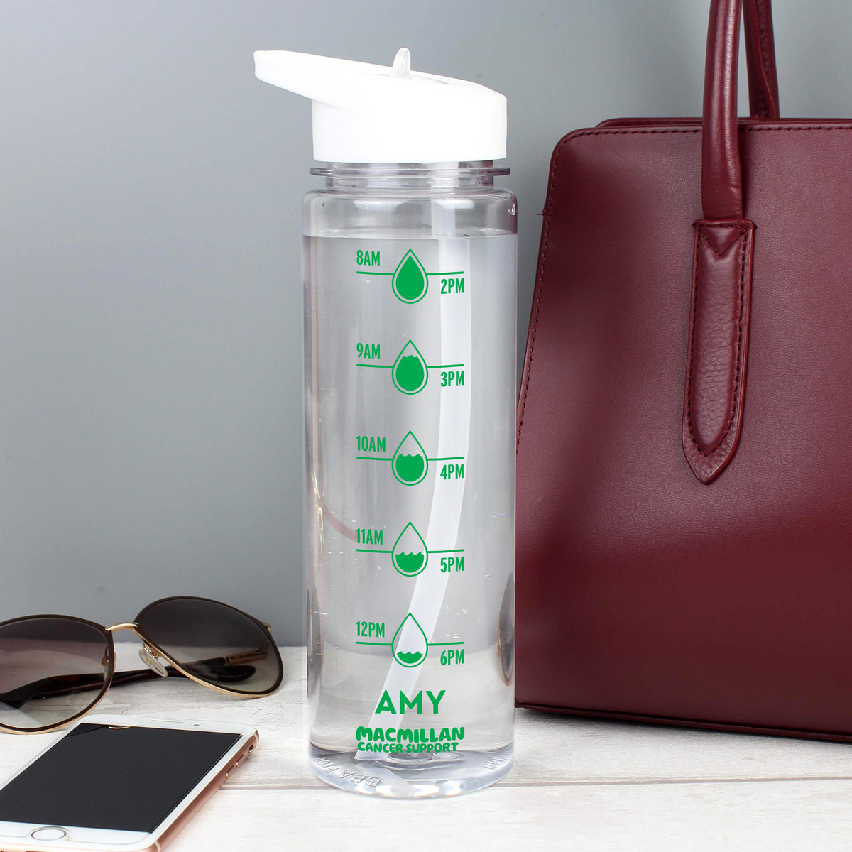 Personalised Macmillan Hydration Tracker Water Bottle – Macmillan ...