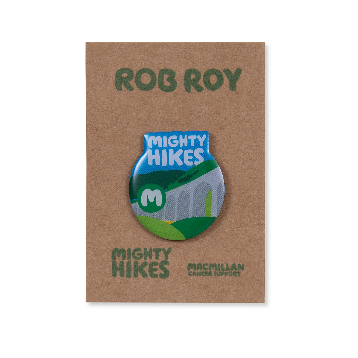 Rob Roy Mighty Hike Pin Badge – Macmillan Cancer Support Shop
