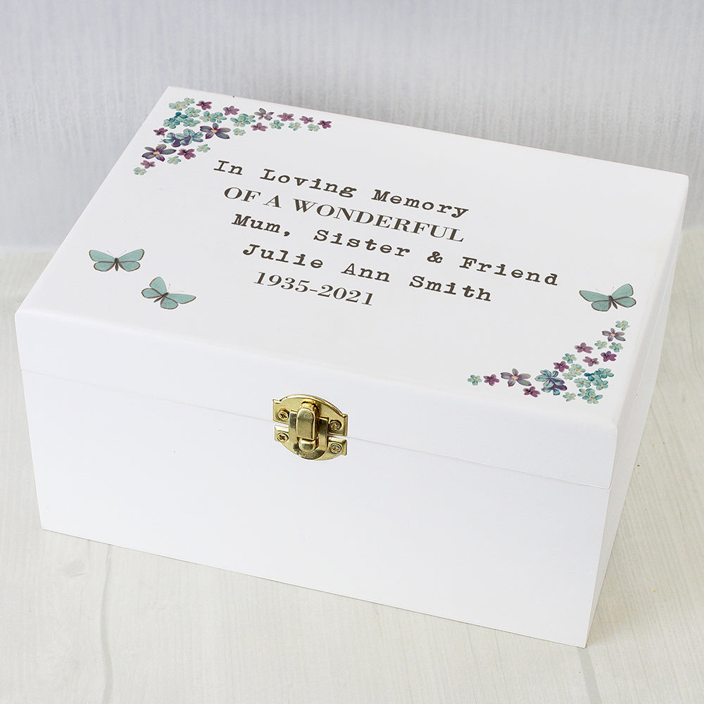 Personalised Forget Me Not Wooden Keepsake Box – Macmillan Cancer ...